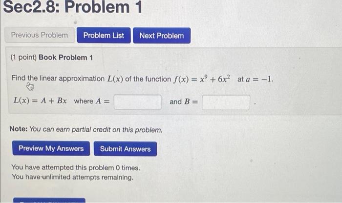 Solved Sec2.8: Problem 1 Previous Problem Problem List Next | Chegg.com
