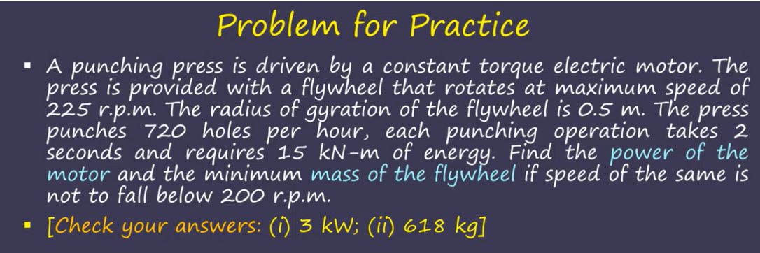 Solved Problem for PracticeA punching press is driven by a | Chegg.com