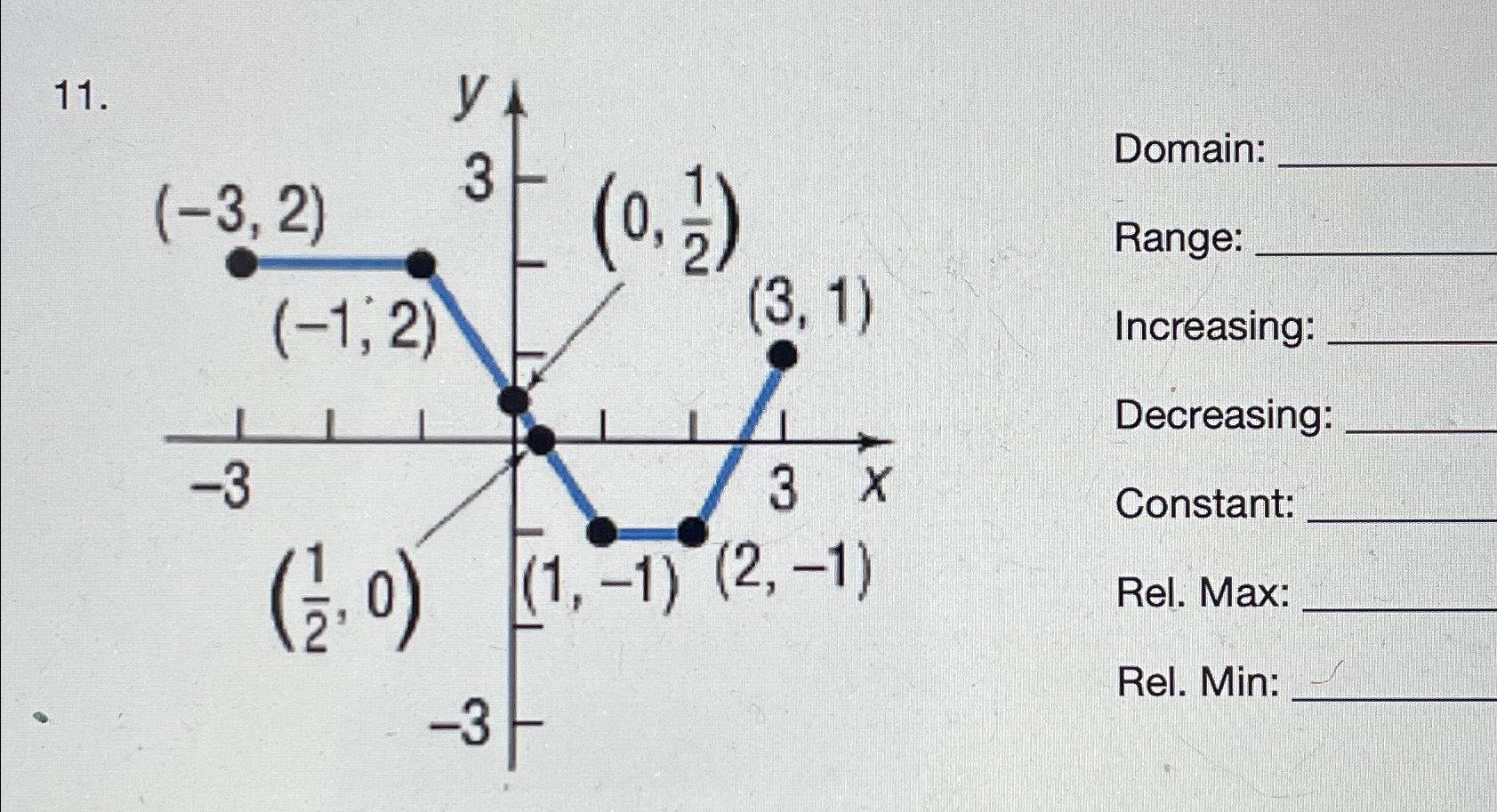 Solved Domain Range Increasing Decreasing Constant Rel