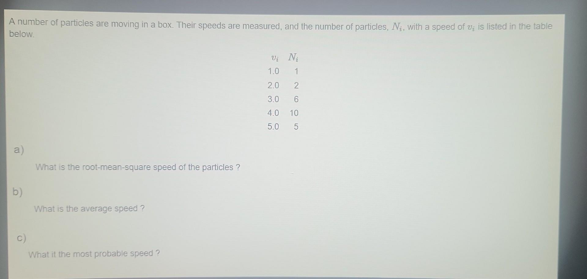 Solved A number of particles are moving in a box. Their | Chegg.com