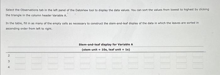 Solved Sample Data \begin{tabular}{r|r|} Number & Variable A | Chegg.com