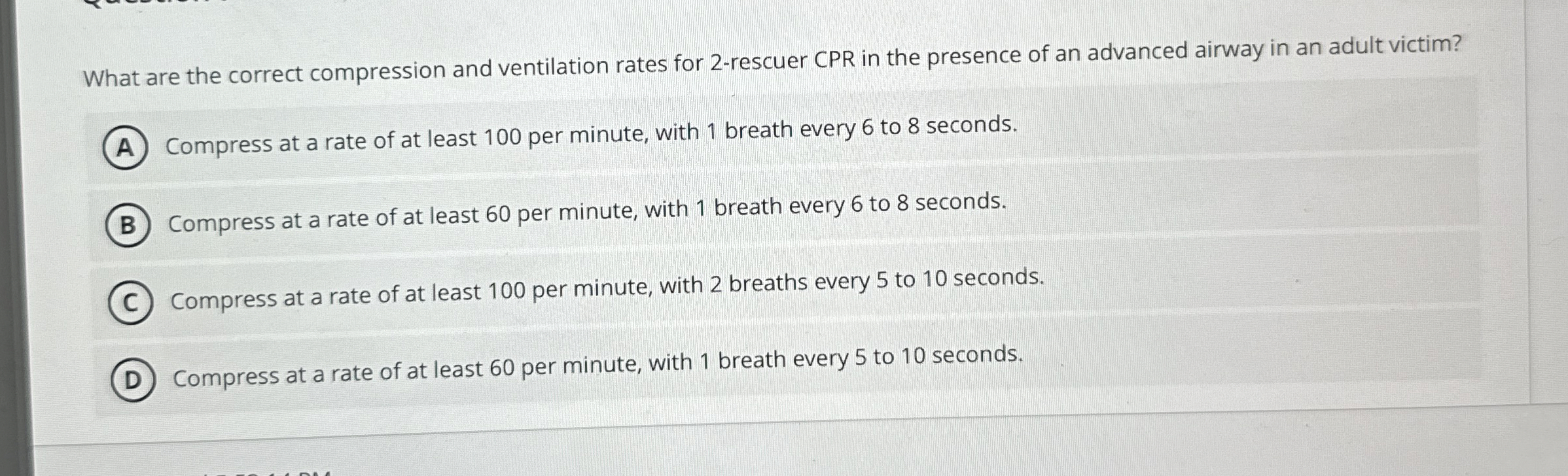 Solved What are the correct compression and ventilation | Chegg.com