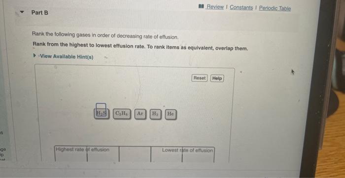 Solved Rank the following gases in order of decreasing rate | Chegg.com