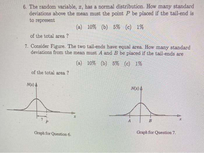 Solved 6. The random variable, *, has a normal distribution. | Chegg.com