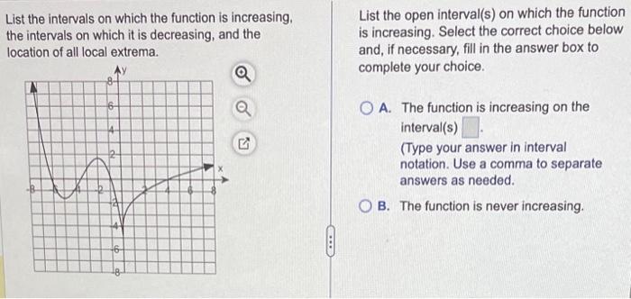 Solved List the intervals on which the function is | Chegg.com