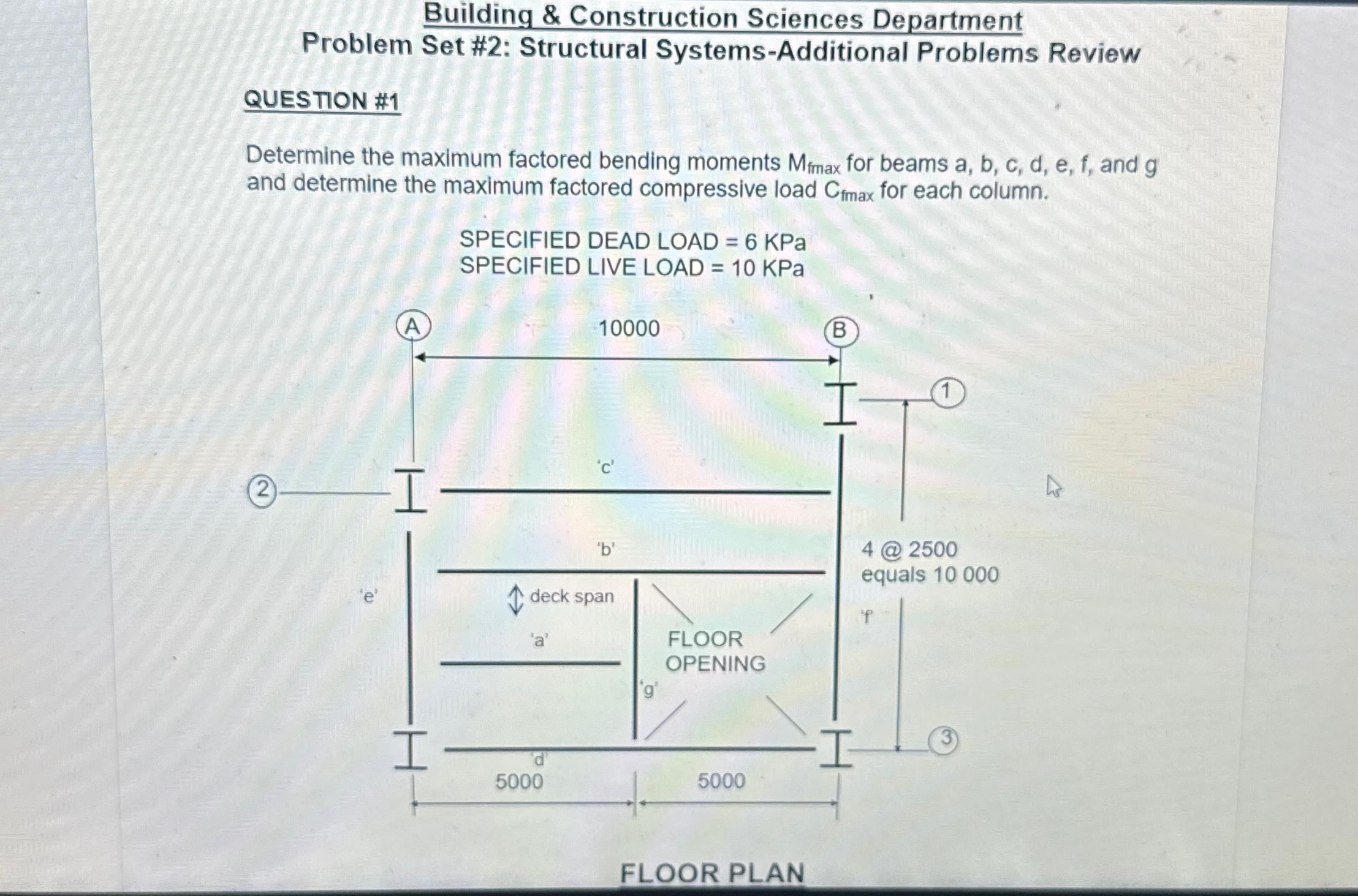 Solved Building & Construction Sciences DepartmentProblem | Chegg.com