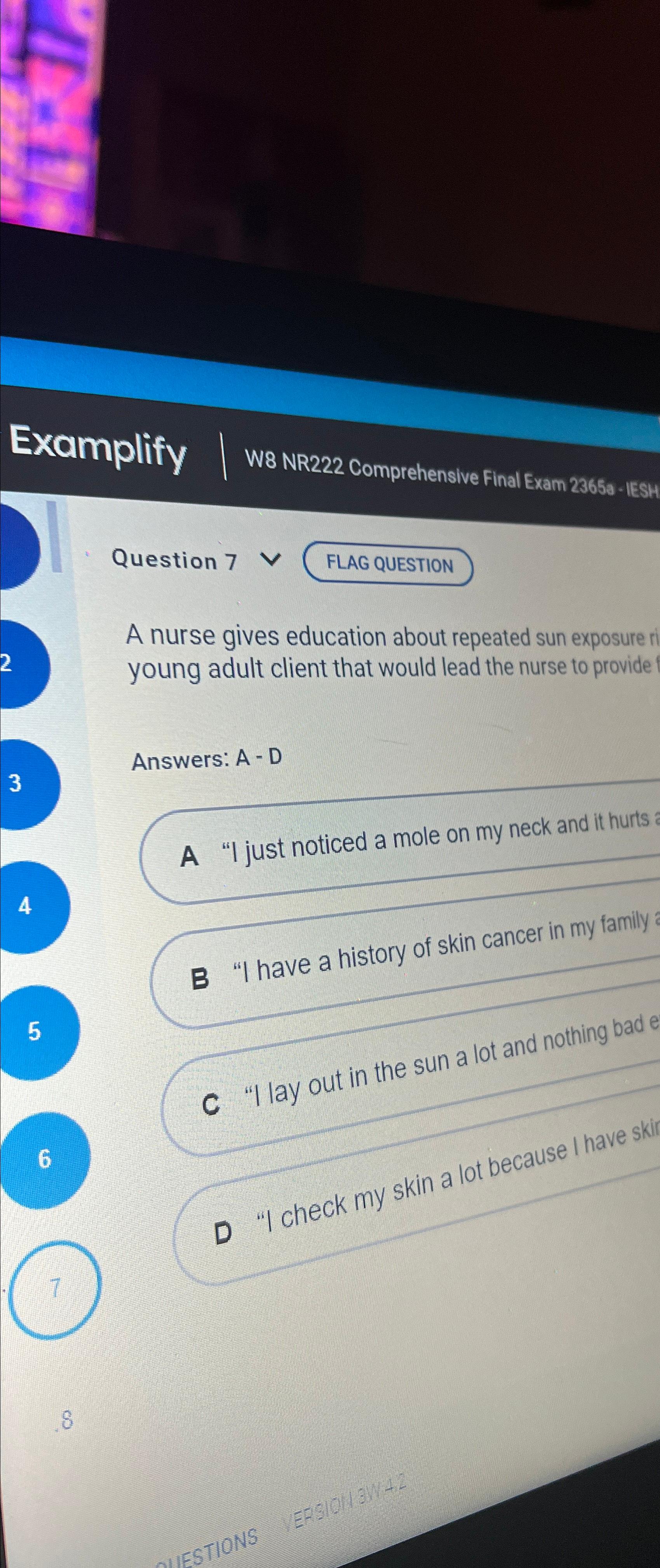 Solved ExamplifyW8 ﻿NR222 ﻿Comprehensive Final Exam | Chegg.com