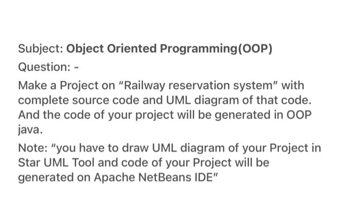 Solved Subject: Object Oriented Programming(OOP) Question: - | Chegg.com