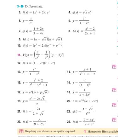 Solved 3-26 Differentiate 3. f(x) = (x + 2x) sy- 8. GX) = G | Chegg.com