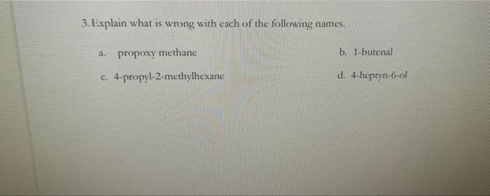 Solved 3. Explain what is wrong with each of the following | Chegg.com