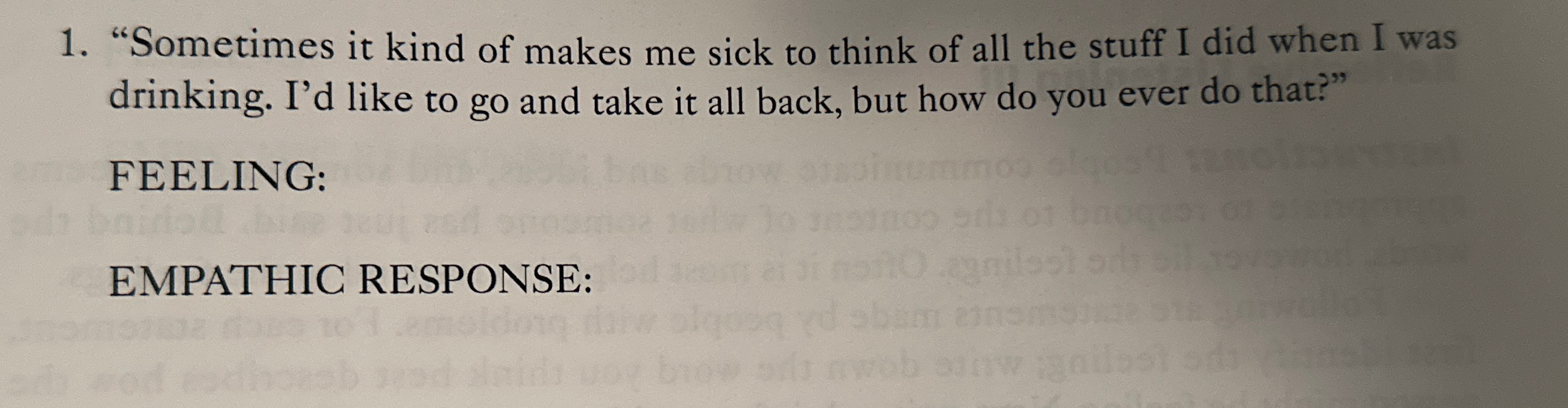 Solved "Sometimes it kind of makes me sick to think of all | Chegg.com