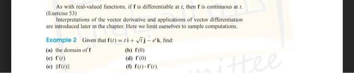 Solved As with real-valued functions, if f is differentiable | Chegg.com