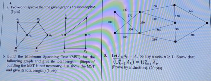 Solved 150 4. a Prove or disprove that the given graphs are | Chegg.com