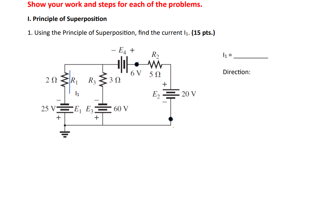 Show your work and steps for each of the problems.I. | Chegg.com