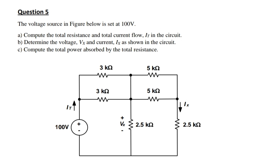 Solved Question 5The voltage source in Figure below is set | Chegg.com