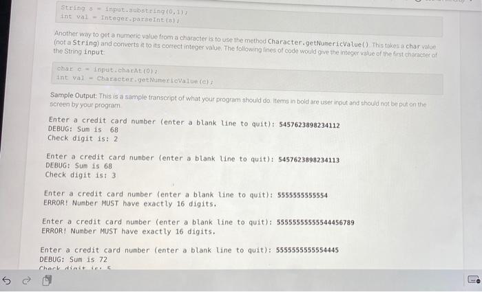 Solved 12.11 Credit Card Check Digit Intro - Lab Banks issue | Chegg.com