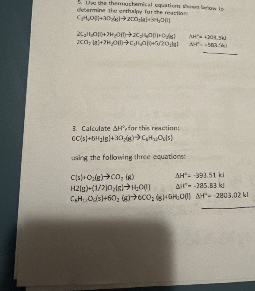 Solved Use the thermochemical equations shown below to | Chegg.com
