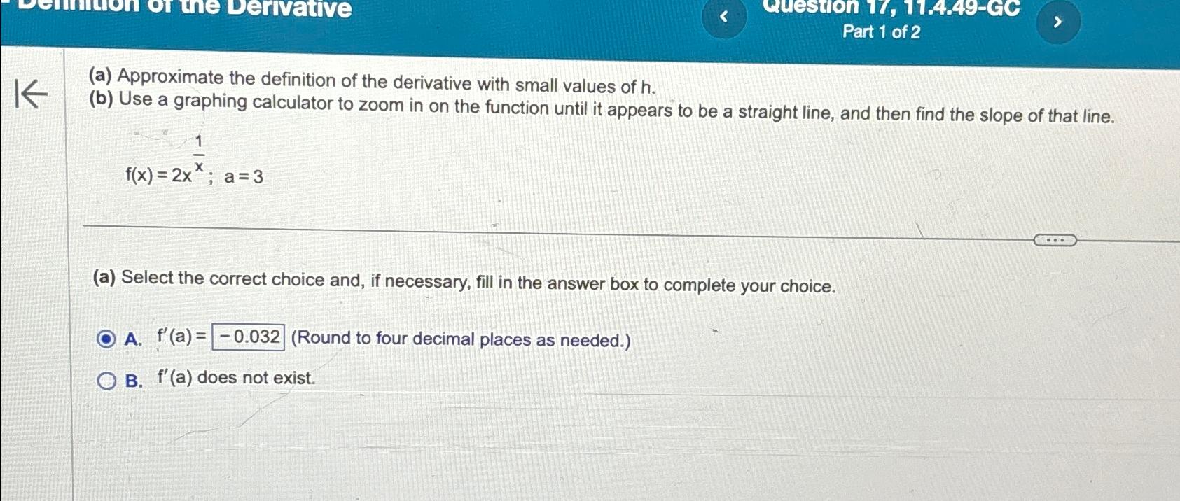 Solved (a) ﻿Approximate the definition of the derivative | Chegg.com