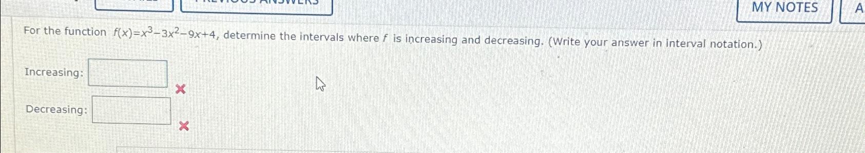 Solved For the function f(x)=x3-3x2-9x+4, ﻿determine the | Chegg.com