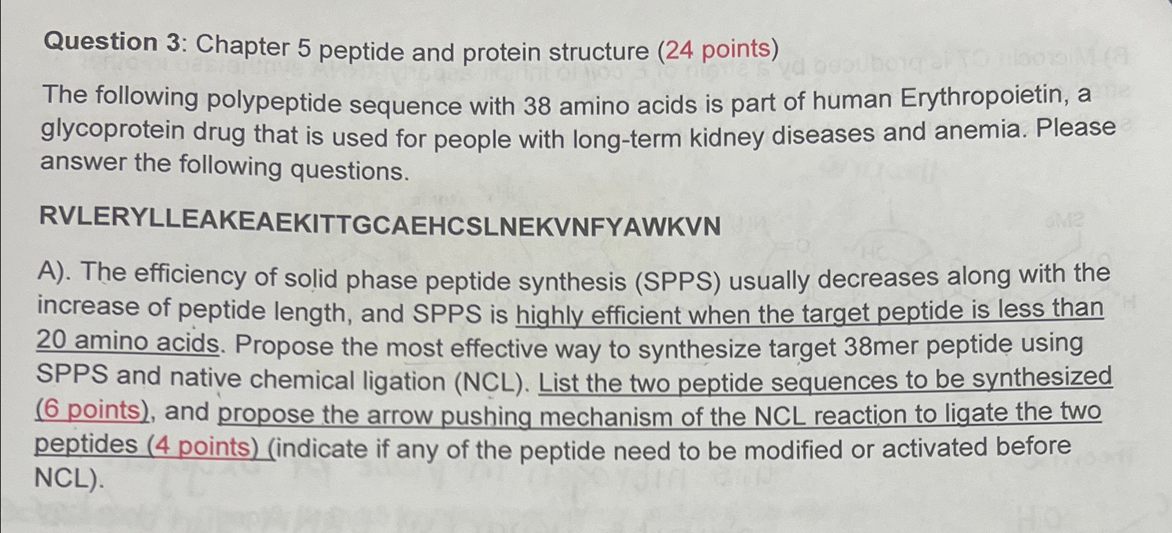 Solved Question 3: Chapter 5 ﻿peptide and protein structure | Chegg.com