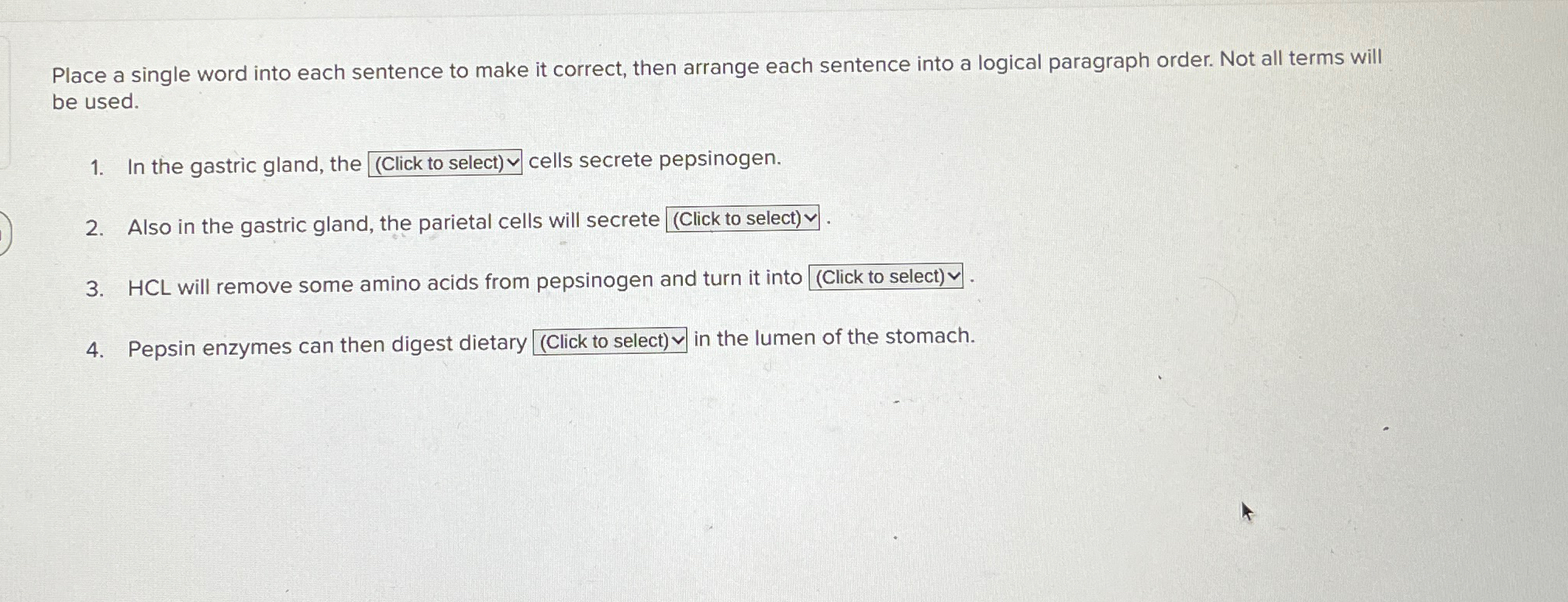 Place a single word into each sentence to make it | Chegg.com