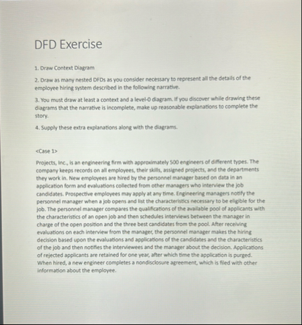 DFD ExerciseDraw Context DiagramDraw as many nested | Chegg.com
