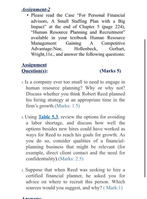 Assignment Workload: • This Assignment comprise of a | Chegg.com
