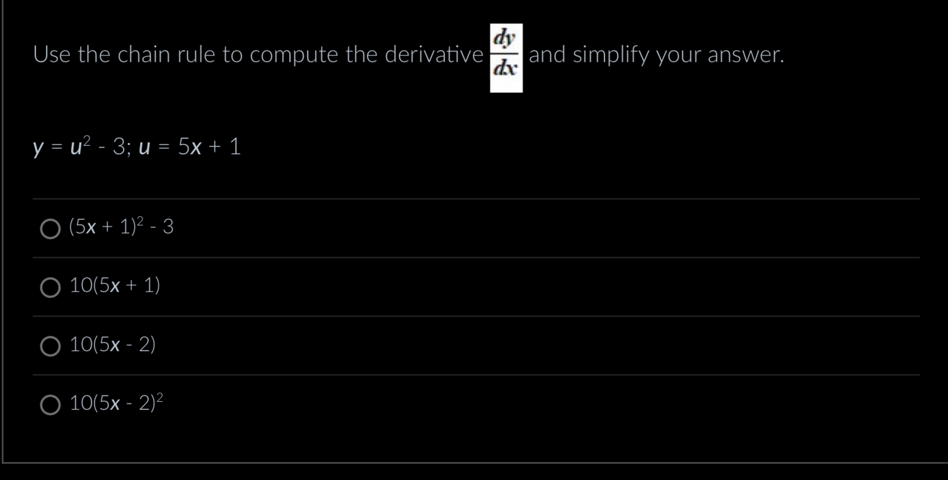 Solved Use the chain rule to compute the derivative dydx | Chegg.com