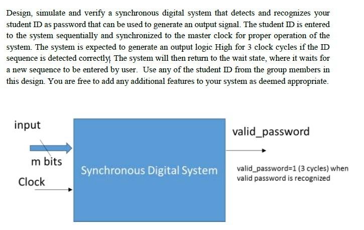 Solved Design, simulate and verify a synchronous digital | Chegg.com