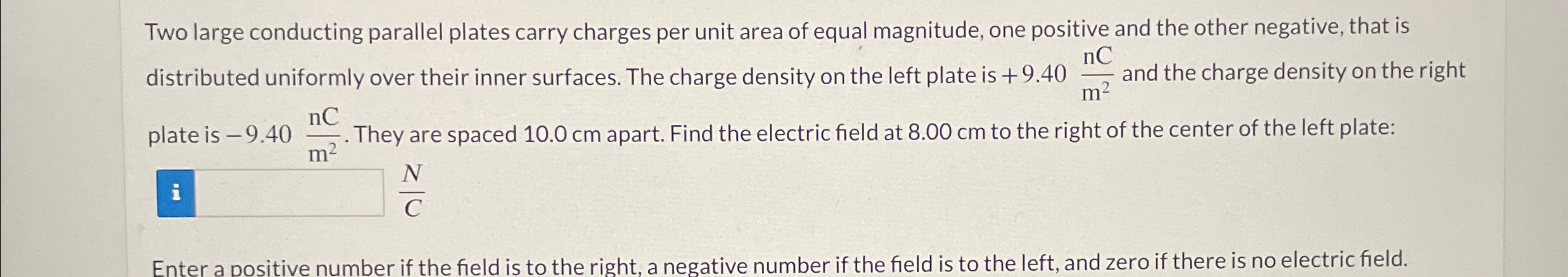 Solved Two large conducting parallel plates carry charges | Chegg.com