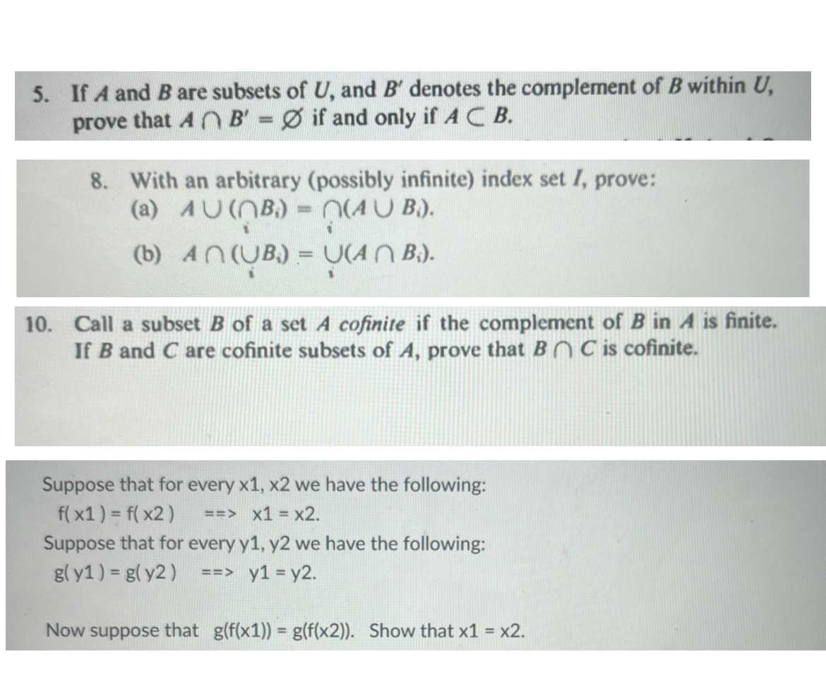 Solved If A and B ﻿are subsets of U, ﻿and B' ﻿denotes the | Chegg.com