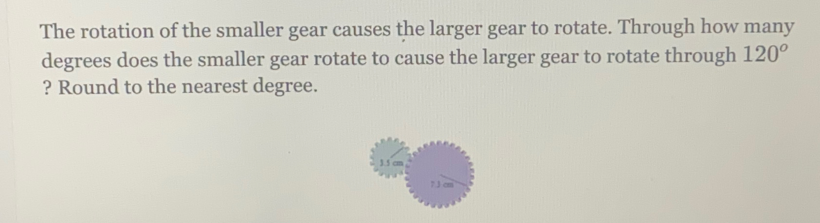 Solved The rotation of the smaller gear causes the larger | Chegg.com