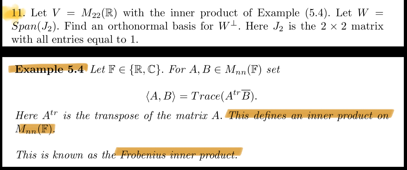 Solved Example 5.4 ﻿Let Fin{R,C}. ﻿For A,BinM∩(F) | Chegg.com