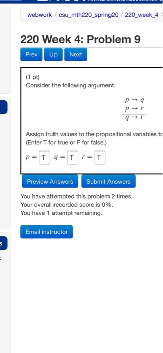 Solved webwork/csu_mth220_spring20/220_week_4 220 Week 4: | Chegg.com