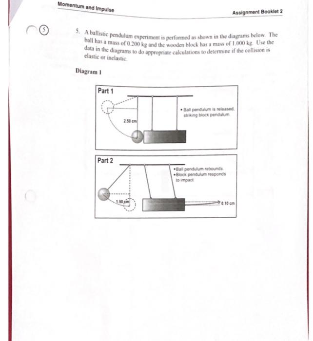Solved Momentum and Impulse Assignment Booklet 2 5. A | Chegg.com