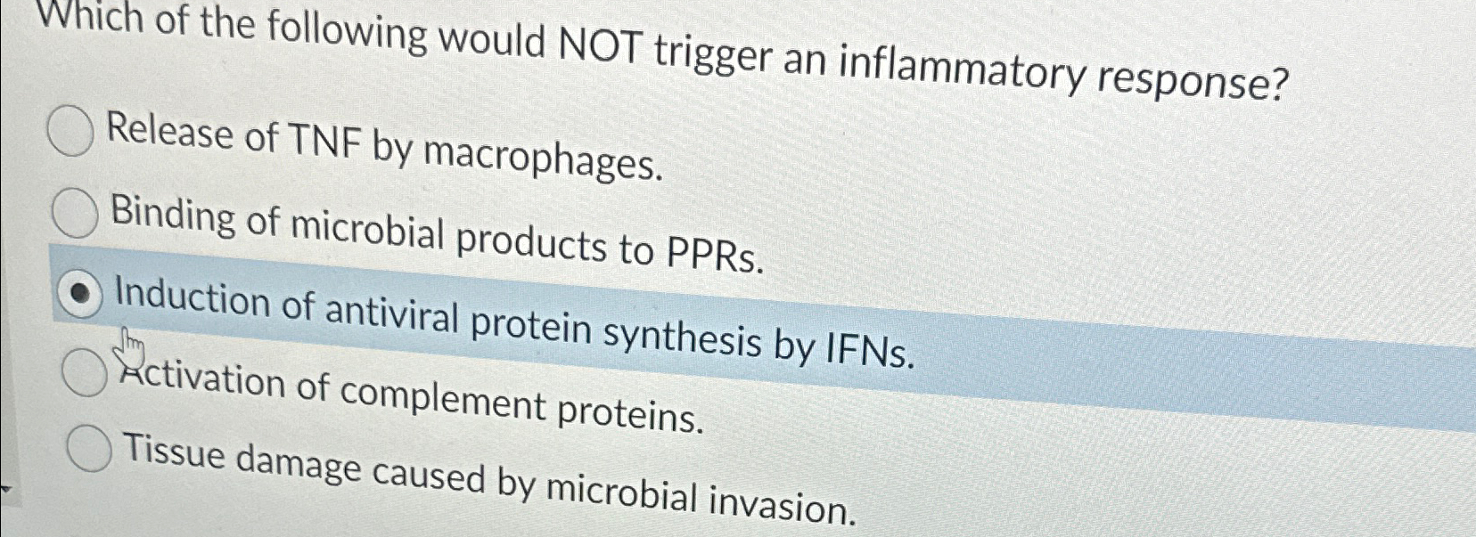 Solved Which of the following would NOT trigger an | Chegg.com