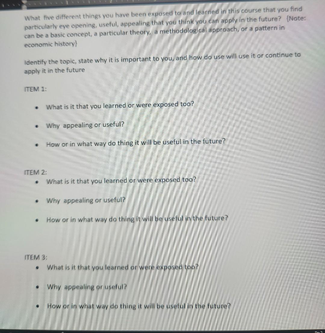 Solved What five different things you have been exposed to | Chegg.com