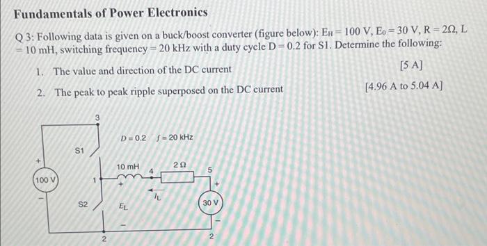Solved Fundamentals of Power Electronics Q3: Following data | Chegg.com