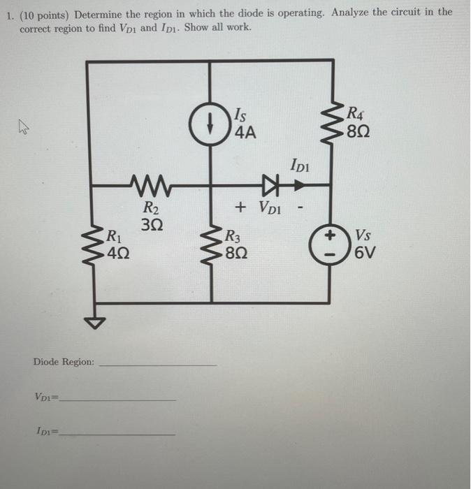 Solved 1. ( 10 points) Determine the region in which the | Chegg.com