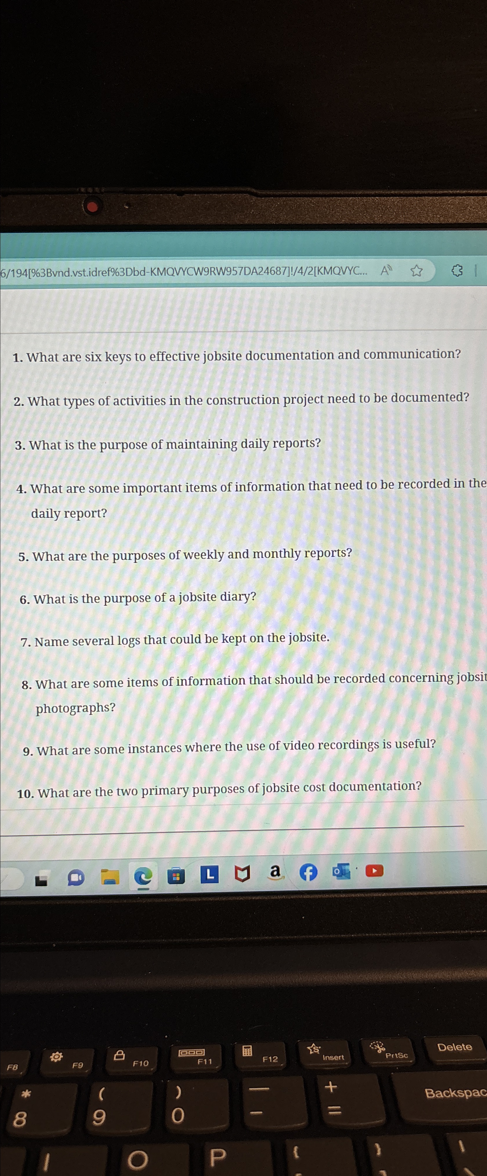 Solved What are six keys to effective jobsite documentation | Chegg.com