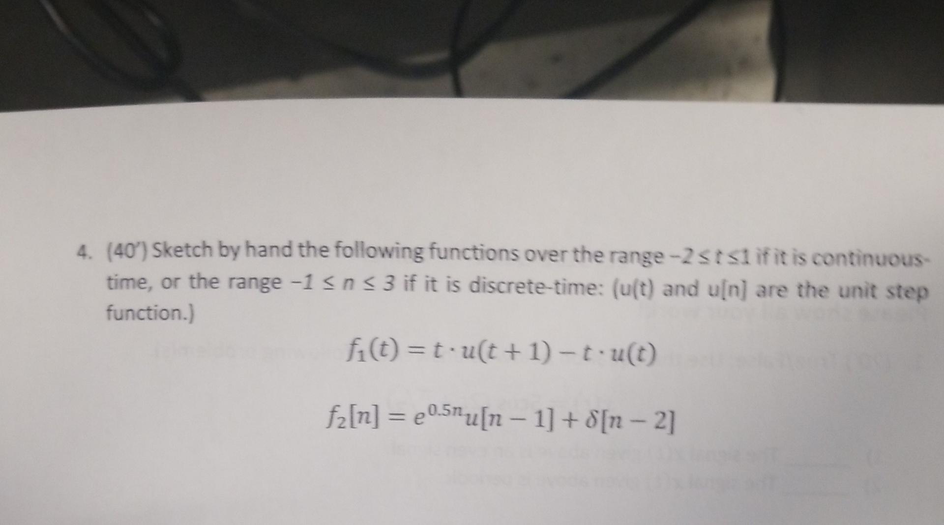 Solved 4. (40∘) Sketch by hand the following functions over | Chegg.com