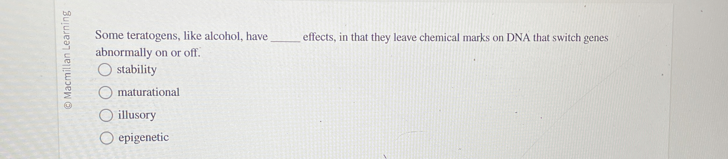 Solved Some teratogens, like alcohol, have effects, in that | Chegg.com