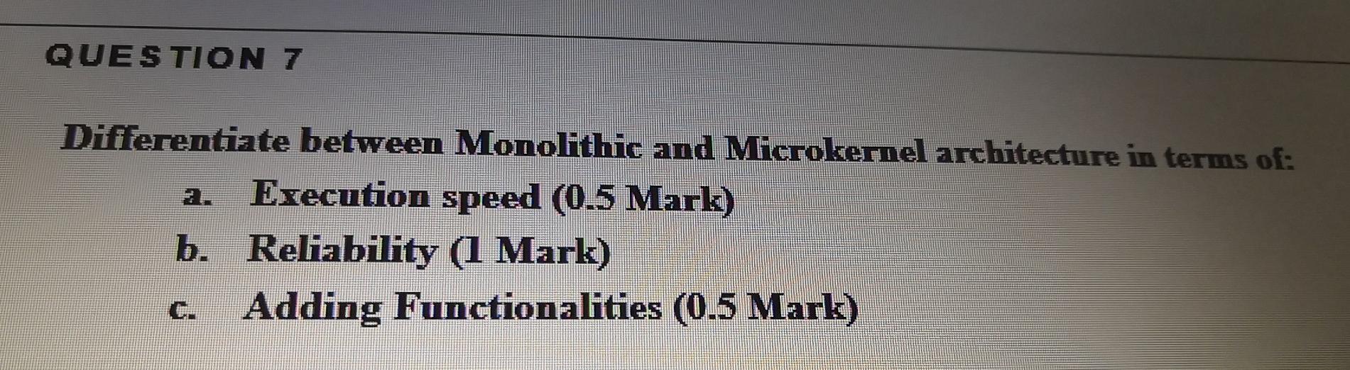 Solved QUESTION 7 Differentiate between Monolithic and | Chegg.com