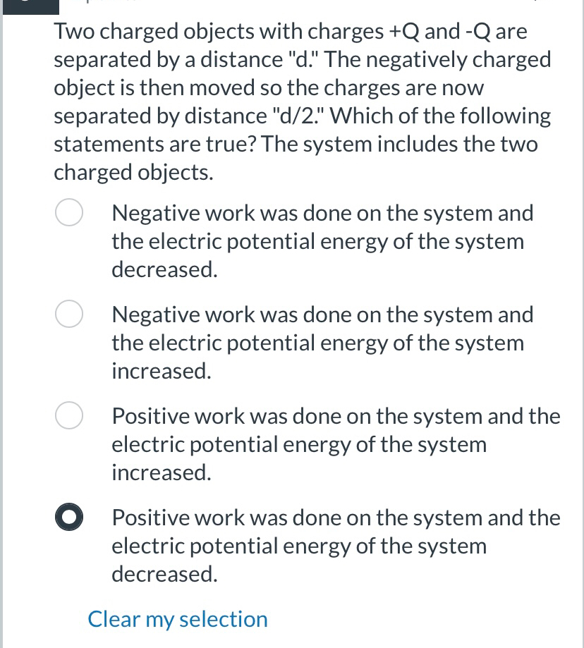 Solved Two charged objects with charges +Q ﻿and -Q ﻿are | Chegg.com
