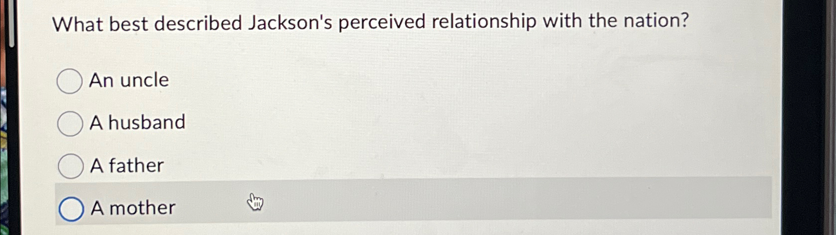 What best described Jackson's perceived relationship | Chegg.com