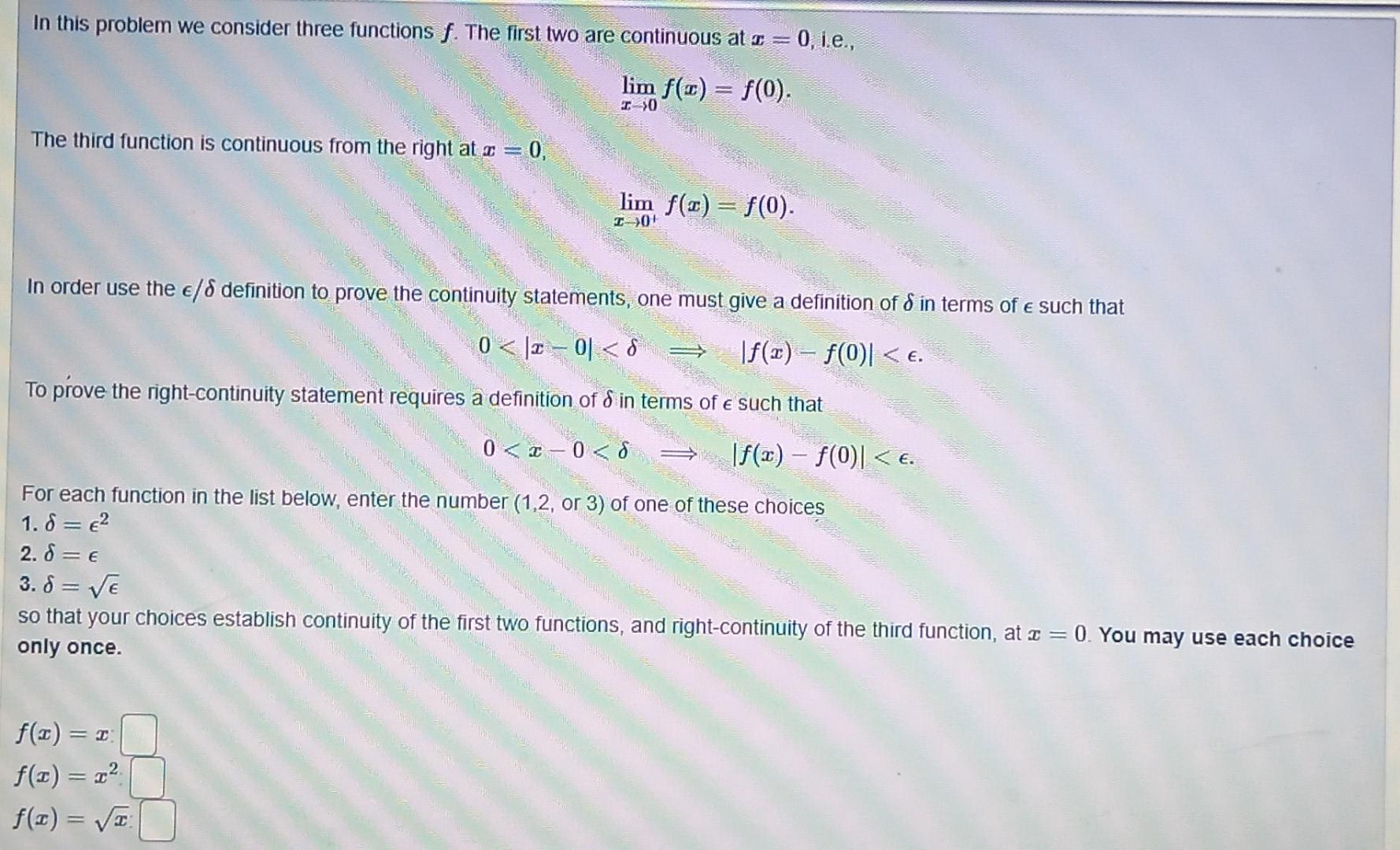 Solved In this problem we consider three functions f. The | Chegg.com