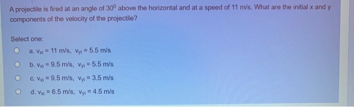 Solved A projectile is fired at an angle of 30° above the | Chegg.com