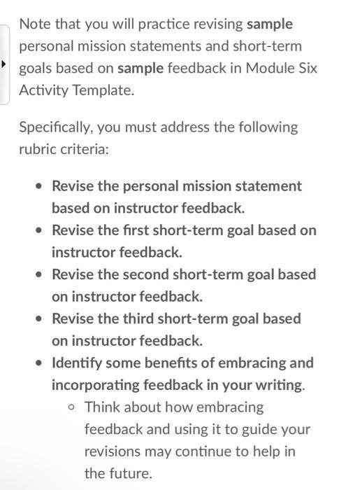 Note that you will practice revising sample personal | Chegg.com