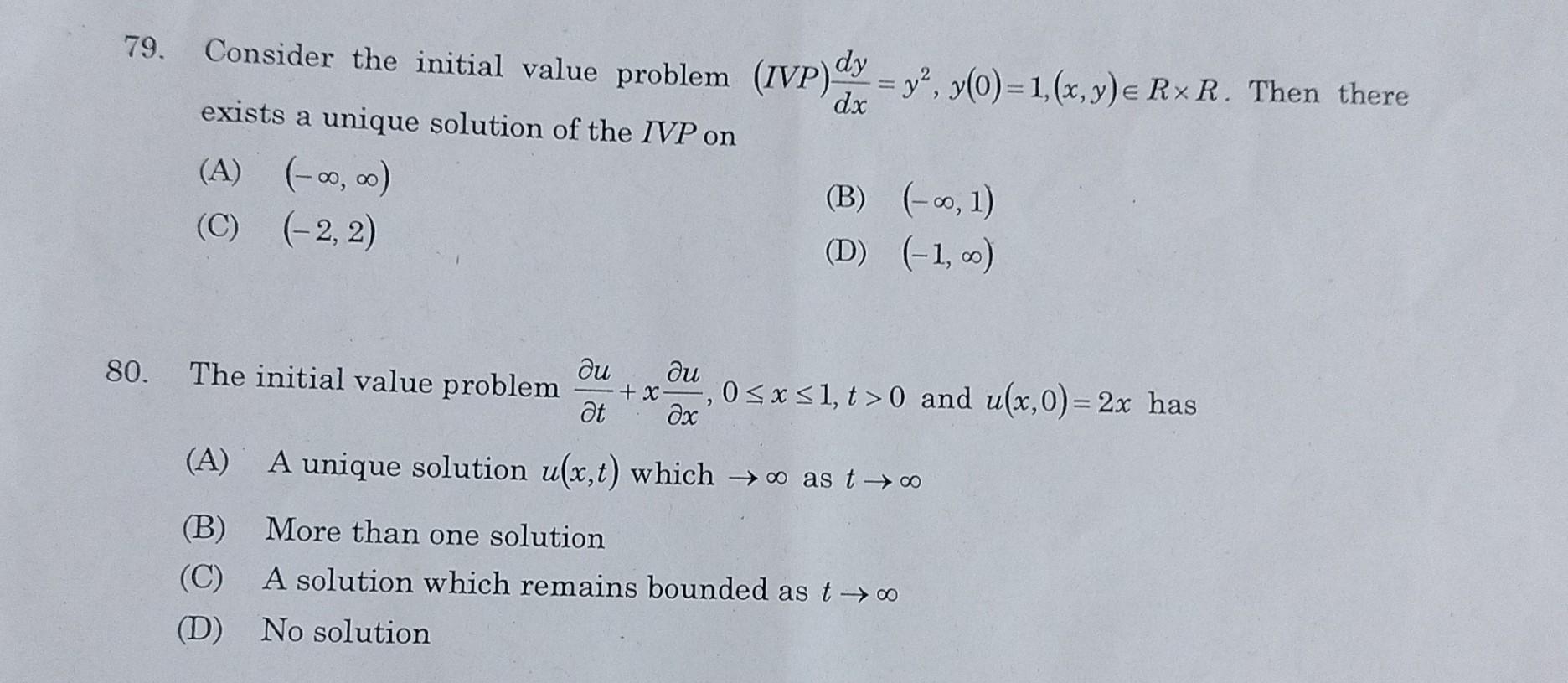 Solved 79. Consider the initial value problem | Chegg.com