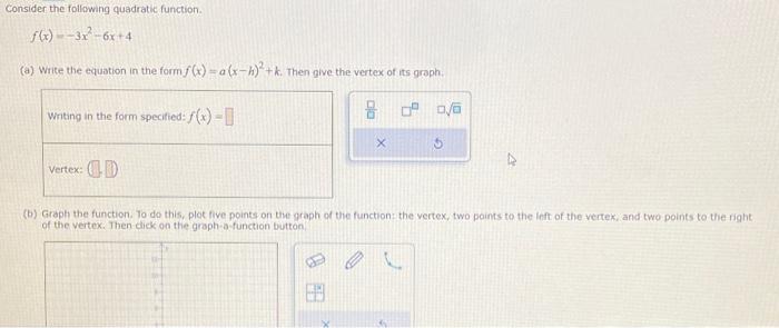 Solved Consider the following quadratic function. | Chegg.com